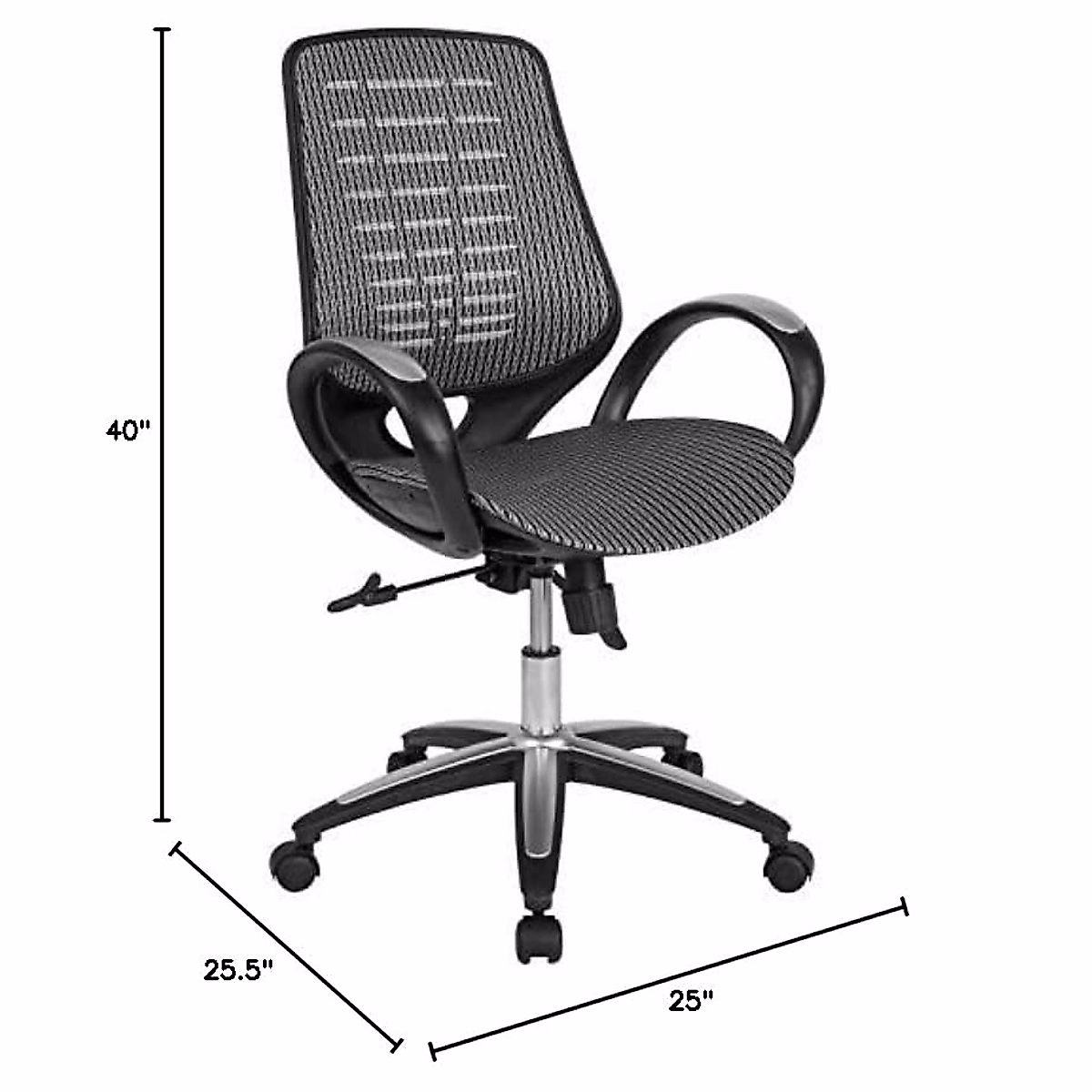 Flash Furniture Newton Mid-Back Ergonomic Office Chair with Contemporary Mesh Design in Gray