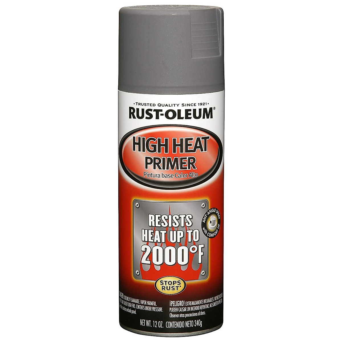 Rust-Oleum 249340 Automotive High Heat Primer Spray Paint, 12 Ounce (Pack of 1), Gray