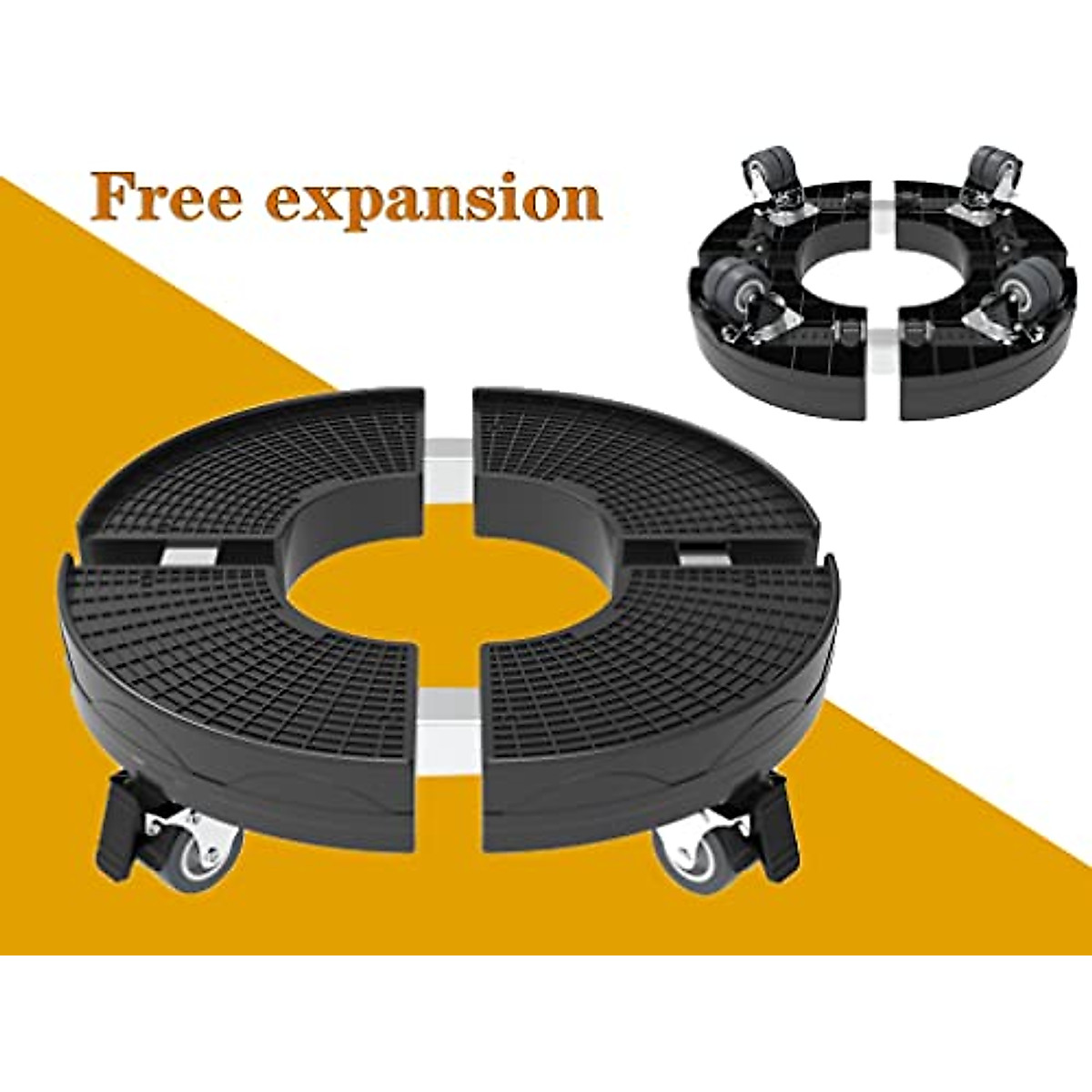 Adjustable Plant Stand (15-20’’) with Wheels Large Potted Planter Plant Stand on Wheels Pound Heavy Duty Plant Dolly Movable Plant Caddy Adjustable Rolling Tray Coaster…