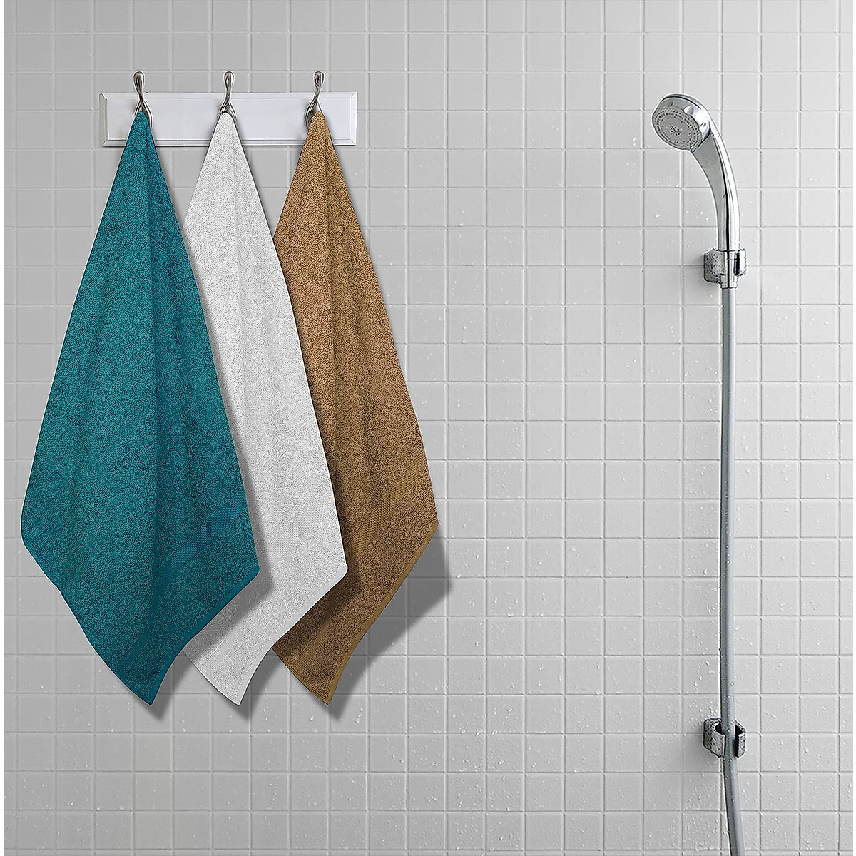 Textila Cotton Bath Towels - Medium Bath Towel 24x48 Inches - Pack of 4 - Multi Color - Soft and Absorbent Towels for Bathroom, Gym, Pool, Spa, Hotel, Home & Hair Wrap Use