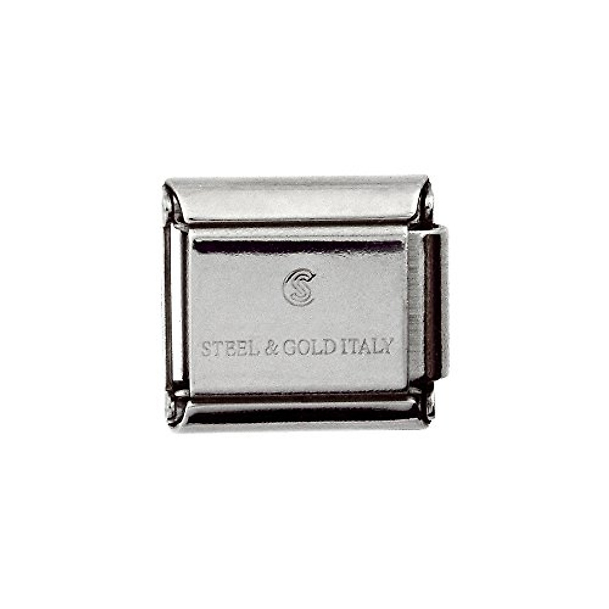 Sabrina Silver Stainless Steel 18k Gold Hanging Italian Charm Initial Letter M for Italian Charm Bracelets