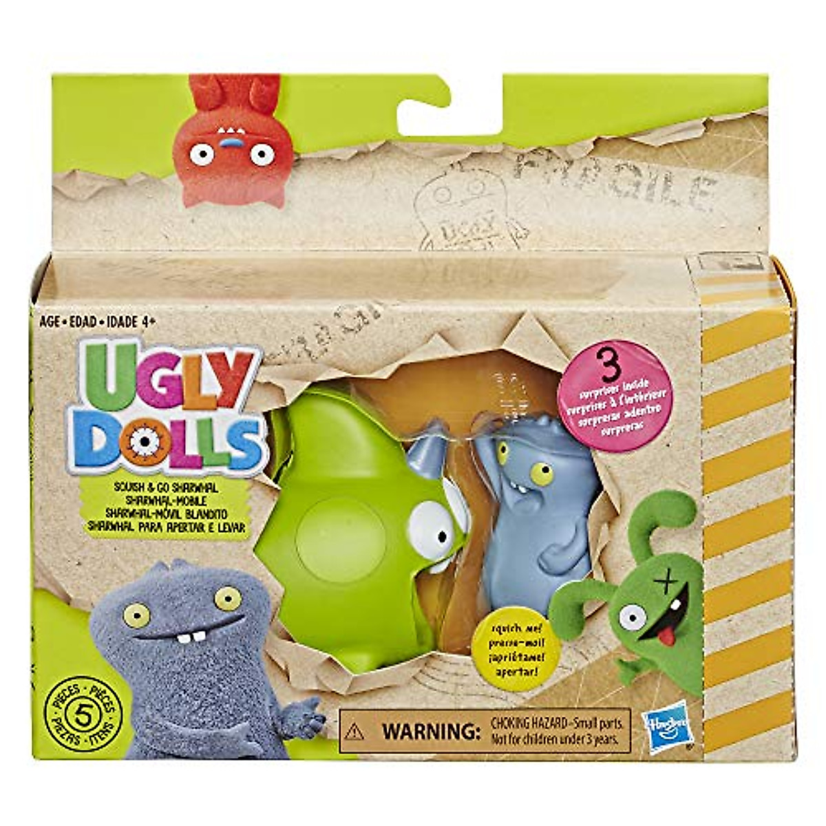 Hasbro Toys Uglydolls BABO & Squish &-Go Sharwhal, 2 Toy Figures with Accessories