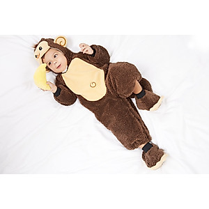 Spooktacular Creations Halloween Toddler Monkey Costume Set with Toy Banana for Infant, Kids, Baby Halloween Dress Up, Safari Themed Parties (6-12 Months)