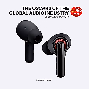 Wireless Earbuds, Tribit Qualcomm QCC3040 Bluetooth 5.2, 4 Mics CVC 8.0 Call Noise Reduction 50H Playtime Clear Calls Volume Control True Wireless Bluetooth Earbuds Earphones, FlyBuds C1 Black