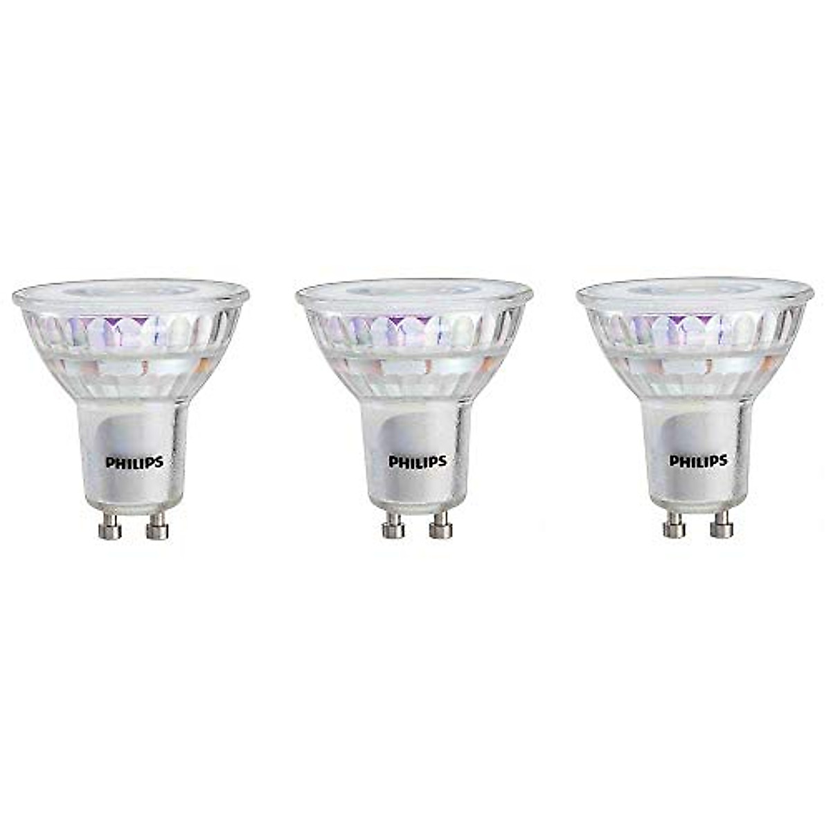 Philips LED Flicker-Free GU10 Bulb, 380 Lumen, Bright White Light (3000K), 4W=50W, Title 20 Certified, 3-Pack