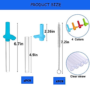 4PCS Straws Replacement and Bite Valve Compatible with Zak Designs Kelso 15 oz Water Bottle Silicone Replacement Bite Valve Reusable Straw with Cleaning Brush