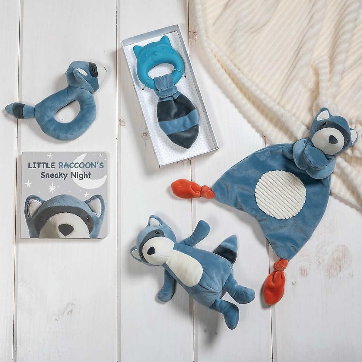 Mary Meyer Baby Rattle Leika Infant Soft Toys, 6-Inches, Little Raccoon