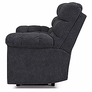 Signature Design by Ashley Wilhurst Reclining Loveseat with Console, Almost Black