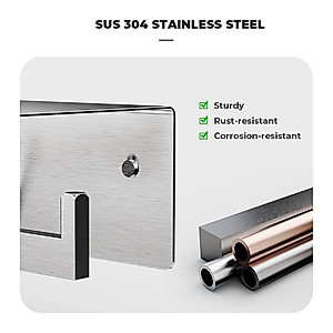 Double Toilet Paper Holder with Shelf, FreshGlow Large Tissue Holder Brushed Nickel, Wall Mount Commercial Toilet Paper Dispenser Phone Shelf Stainless Steel, Tissue Roll for Bathroom