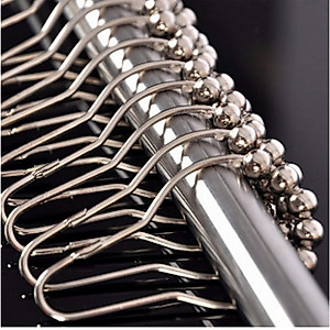 Fangkun 12pcs/Set Shower Curtain Rings Hooks Stainless Steel Hook Chrome Double Glide for Bathroom Shower Rods Curtains