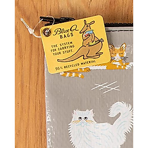 Blue Q Zipper Pouch, People I Love: Cats. Great for organizing larger bags. Features a chunky sturdy zipper, easy-to-wipe-clean, made from 95% recycled material, 7.25"h x 9.5"w