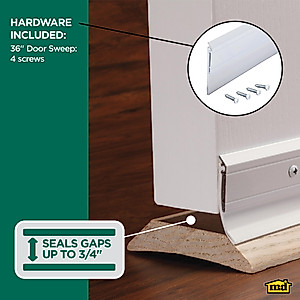 M-D Building Products 5769 M-D 0 Heavy Duty Door Sweep, 1/4 in W X 36 in L X 2 in H, White