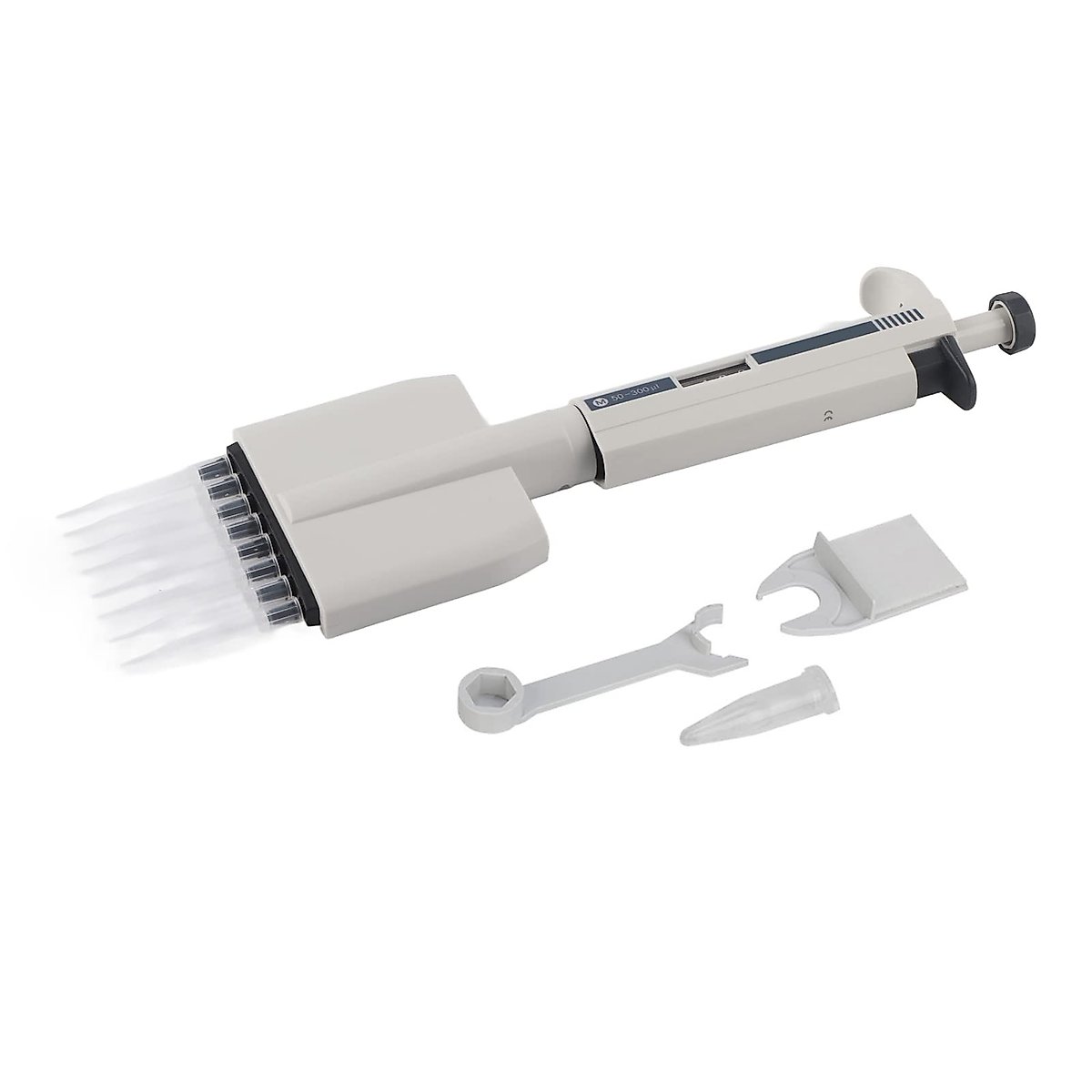 Lab Micropipette Adjustable Volume Pipettor 8-Channel Multichannel Pipett Micro Pipettes Variable Volume Pipettes for Scientific Lab and School 50-300渭l