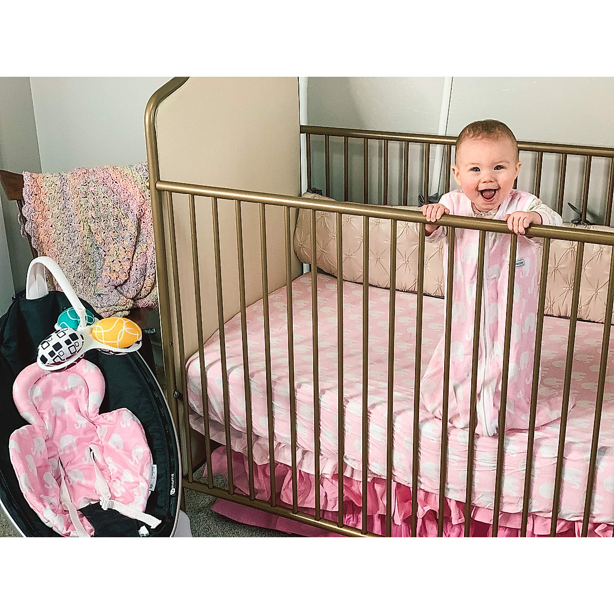 Infant Insert Compatible with 4Moms Mamaroo & Rockaroo – Car Seat Insert 2 Pack – Reversible Infant Car Seat Insert – Rockaroo & Mamaroo Newborn Insert – Soft Plush Minky Car Seat Head Support Insert