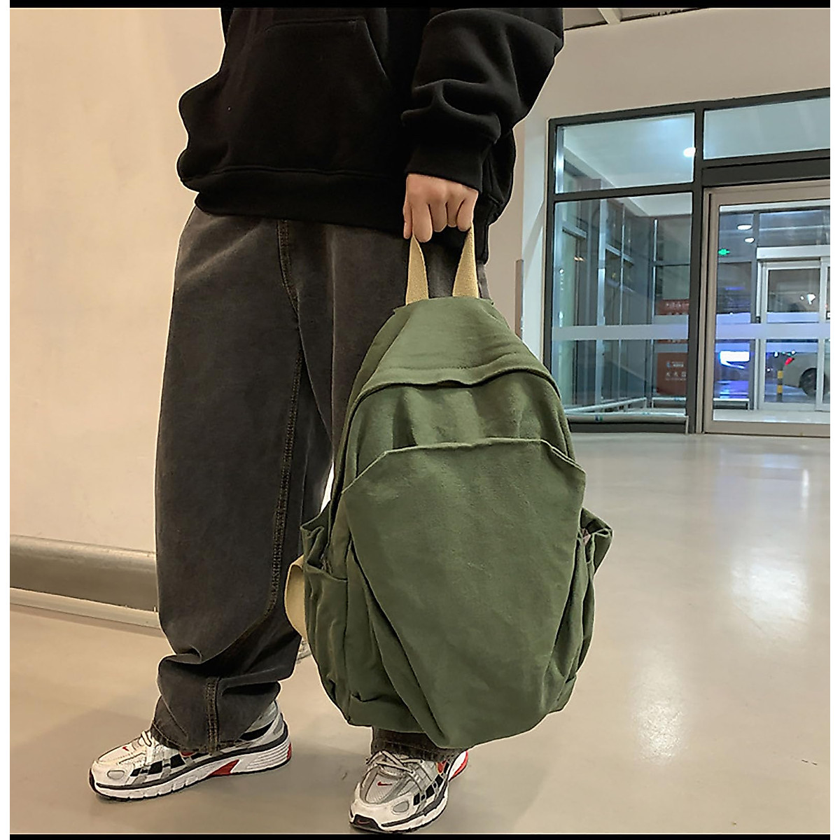 Lightweight Travel Canvas Backpack Vintage Daypack YK2 Backpack Multipurpose Adjustable Shoulder Straps Backpack Travel