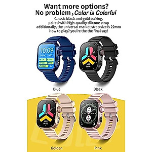 ZW39 Smart Watch for Men Women, Fitness Tracker Watches with Blood Pressure/Blood Oxygen/Heart Rate/Sleep Monitor, 2" Touch Screen Bluetooth Sports Smartwatch Compatible with Android iPhone (Gold)