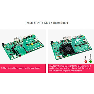 Dedicated All-in-One 3007 Cooling Fan for Raspberry Pi Compute Module 4 (CM4),PWM Speed Adjustable Low Noise More Convenient, with Thermal Tapes