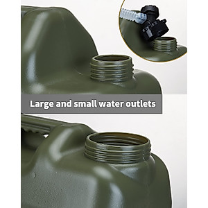 UPWOIGH 5 Gallon Water Jug, Camping Water Container, Truly No Leakage Water Storage, Large Military Green Water Tank,BPA Free Portable Emergency Overlanding Gear for Outdoors Hiking