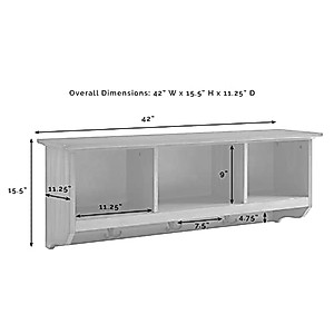 Crosley Furniture Brennan Entryway Hanging Storage Shelf, Vintage Mahogany
