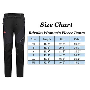 Rdruko Women's Snow Pants Waterproof Insulated Fleece Thermal Ski Hiking Snowboard Pants(Black, US M)