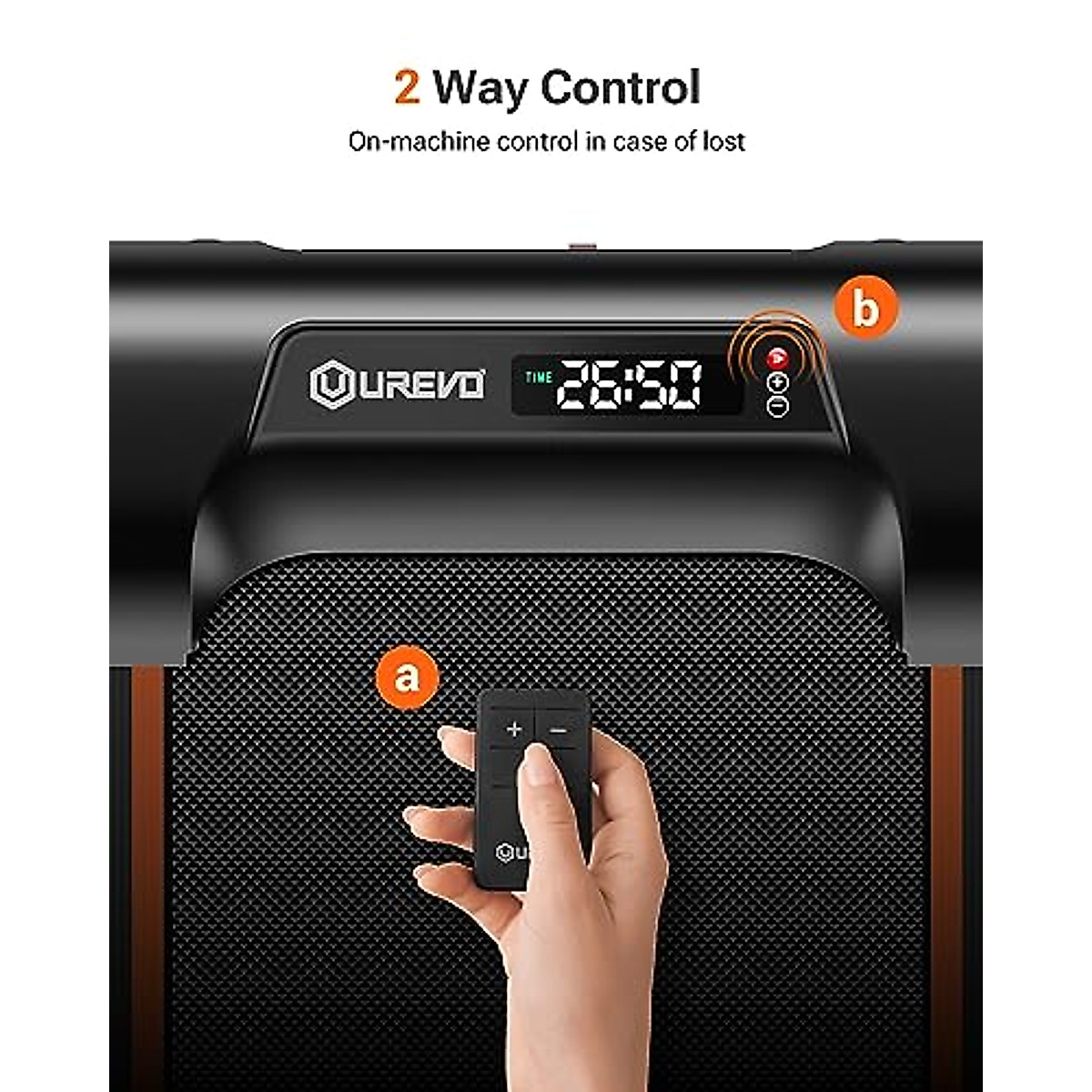 Walking Pad, UREVO Under Desk Treadmill for Home Office, Portable Walking Pad Treadmill Under Desk with Wider Running Belt, Dual Control