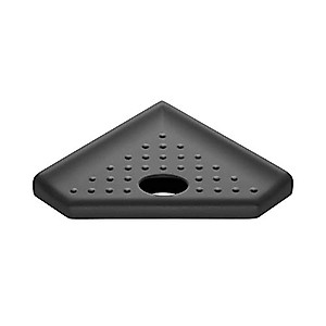 Questech Décor 5 Inch Shower Footrest, Wall Mounted Corner Shower Shaving Shelf, Retrofit Shower Caddy For Tiled Shower Walls, Bathroom Corner Shelf, 5 Inch Geo Flatback, Graphite Black