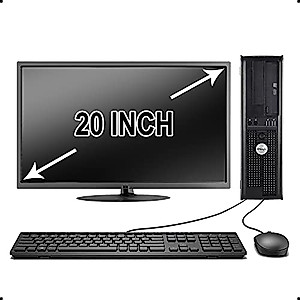 DELL Optiplex with 20-Inch Monitor (Core 2 Duo 3.0Ghz, 8GB RAM, 1TB HDD, Windows 10 Professional), Black (Renewed)']