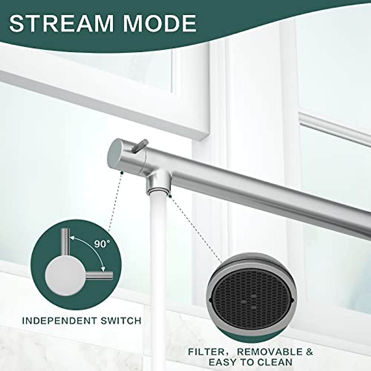 CWM Commercial Pull Down Kitchen Faucet with Sprayer-Modern High Arch Stainless Steel Kitchen Sink Faucets with Pre-Rinse Sprayer for Kitchen Sinks,Brushed Nickel,26.61inch