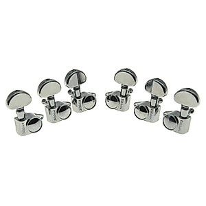Wilkinson 3x3 ROTO Style Full Size Sealed Guitar Tuners Tuning Keys Pegs Guitar Machine Heads Fits USA Les Paul or Acoustic Guitars Chrome