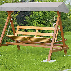 Leopacat Waterproof Swing Canopy Cover, Porch Replacement Top Cover Garden Seat Outdoor Patio Ham Mock Chair Windproof Heavy Duty Proof Hammock Accessory for Courtyard (Gray)