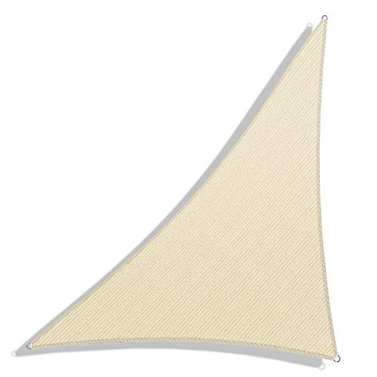 Windscreen4less 8' x 8' x 11.3' Triangle Sun Shade Sail - Beige Durable UV Shelter Canopy Fabric Cloth Screen Water Permeable & UV Resistant for Patio Outdoor Backyard