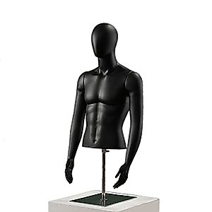 CAIJUN Male Model Props, Fashion Elegant Taste Simple and Modern Shop Window Clothing Store in Order to Show Clothes Rack, 4 Styles (Color : Black, Size : A)