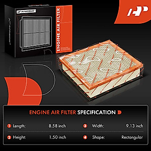 A-Premium Engine Air Filter Compatible with Subaru Ascent, Crosstrek, Forester, Impreza, Legacy, Outback, WRX, 2017-2022, Flexible Panel, Replace# 16546-AA16A