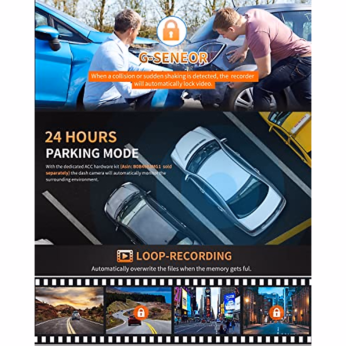 AX2V 2K Dash Cam for Cars with Super Night Vision, 170° Wide Angle, APP Control - Screenless 1600P OE Fit Dash Camera with WDR, G-Sensor, Loop Recording, Parking Mode, Built-in 32GB eMMC Storage