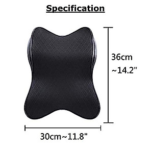 Car Headrest Pillow, Car Seat Headrest Neck Rest Cushion Ergonomic Car Neck Pillow Pure Memory Foam Neck Support with Breathable Removable Cover, Comfty Car Seat Pillows Neck/Back Pain Relief (2Pack)
