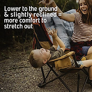 Kelty Low Loveseat Camping Chair – Portable, Folding Chair for Festivals, Camping and Beach Days, Dark Shadow/Navy