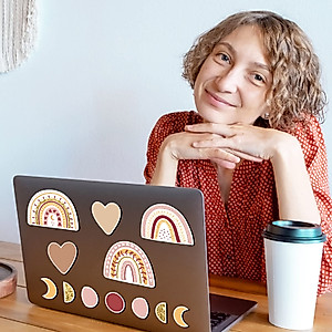 Flutesan 18 Pcs Boho Refrigerator Magnets Cute Rainbow Magnetic Stickers Locker Magnets for Girls Boho Party Supplies Boho Kitchen Magnetic Decorations Birthday Baby Shower Locker Accessories Girls