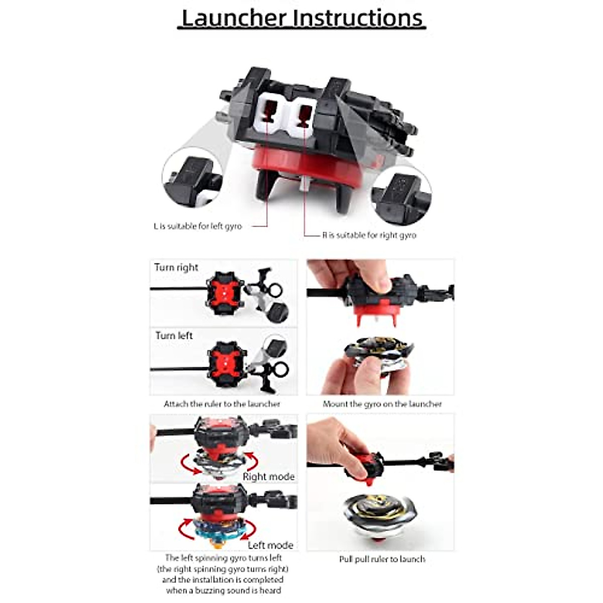 Battling Top Burst Gyro Toy Set, LZSZRZ 12 Pcs Spinning Tops 3 Launchers Combat Battling Game Toy Set with Portable Storage Box Gift for Children Boys Girls Kids - Ages 6+