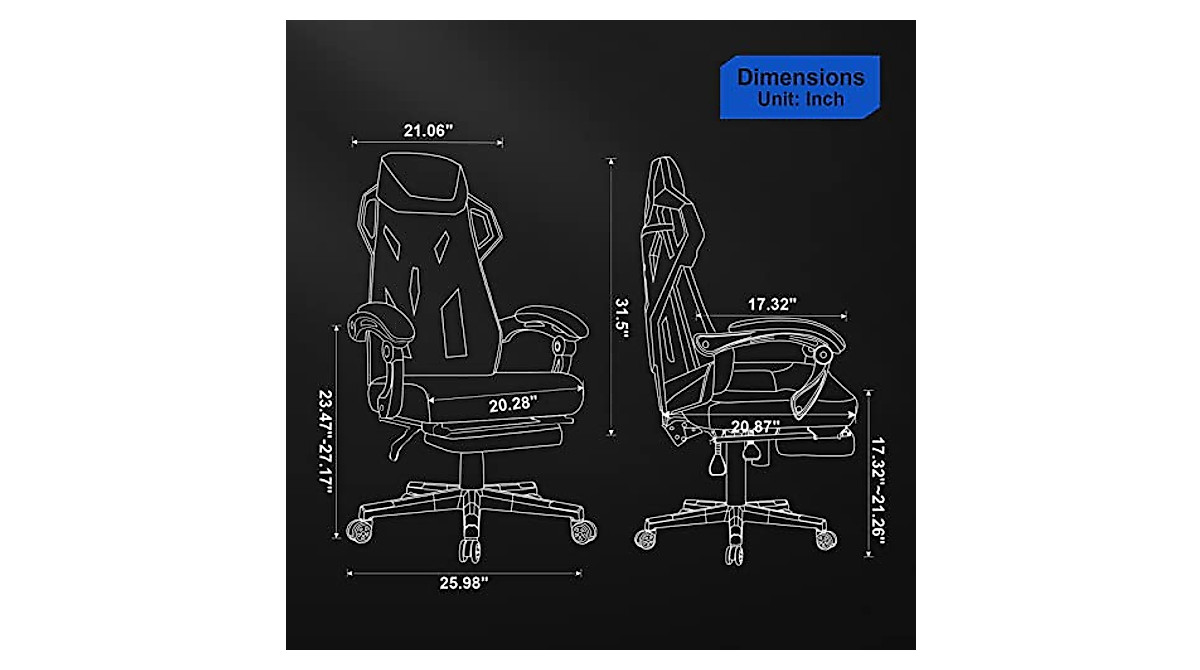 GTRACING Gaming Chair with Mesh Back & Footrest - Ergonomic & Adjustable