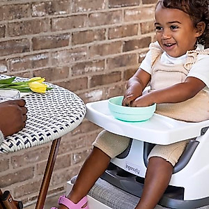 Ingenuity Baby Base 2-in-1 Booster Feeding and Floor Seat with Self-Storing Tray - Slate