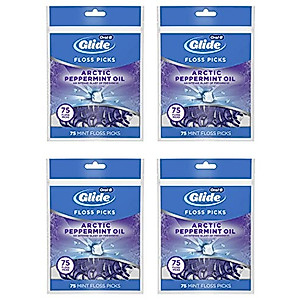 Oral-B Glide 3d White Floss Picks Radiant Mint, 75 Count (pack of 4)