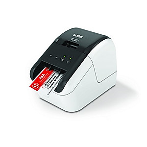 Brother QL-800 High-Speed Professional Label Printer, Lightning Quick Printing, Plug & Label Feature, Brother Genuine DK Pre-Sized Labels, Multi-System Compatible – White Printing Available