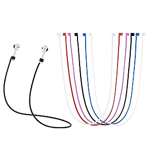 MOTANAR AirPods Straps, Soft Silicone Sport Earphones Anti-Lost Strap, Colorful Wire Cable Connector for Apple Airpods Wireless Bluetooth Earphones (6 Pack)