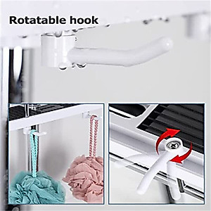 OYNAN Punch-free Multi-function Storage Rack, 2-in-1 Liftable Shower Rack Organizer (Black,Round)