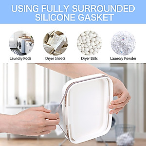 AWZITUO Laundry pod holder,Laundry Pod Container with,Laundry Powder Container 94oz/5.8 lbs for Laundry Room Organization,Laundry Pods for 150 Laundry Balls