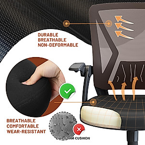 TTD TIANTIANDA Comfy Swivel Adjustable Computer Desk Office Chair with Flip Up Arms and Lumbar Support for Study