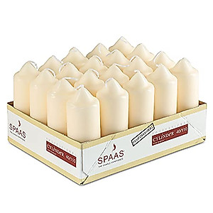 SPAAS Ivory Pillar Candles - 20 Pack | 1.5x4 Inch Bulk Pillar Candles, Dripless Dinner Candles | Unscented Pillar Candles for Home Décor, Memorial, Vigil, Parties, Wedding, Decorative Lantern