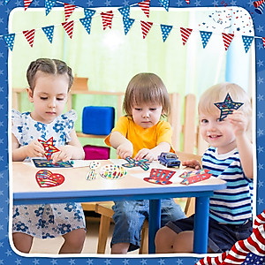 Zonon 27 Pieces 4th of July Suncatcher Craft for Kids Suncatcher Paper Kit Patriotic Suncatcher Craft Independence Day Window Stained Glass Suncatchers for Window DIY Art Activities Party Decoration