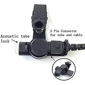Headset for Motorola Walkie Talkies with Mic 2 Pin Acoustic Tube Earpieces and PPT for CP200 GP2000 CLS1410 CLS1450 CLS1100 (2Packs)