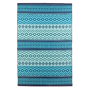 Erbanica Fiesta Premium Quick Dry Reversible Indoor/Outdoor Plastic Rug for RV, Camping, Beach, Picnic, Patio, Pool Side, 4 ft x 6 ft